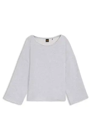 Hugo Boss Enely Raw Edge Cotton Blend Sweatshirt