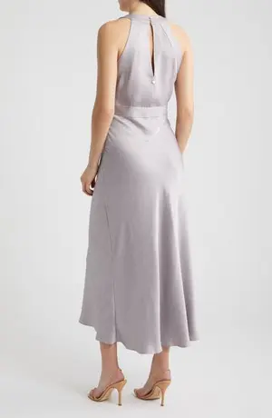 Hugo Boss Crinkle Satin Maxi Dress