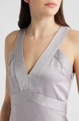 Hugo Boss Crinkle Satin Maxi Dress