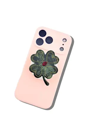 SOLAR ECLIPSE Hand Painted Lucky Clover Phone Grip