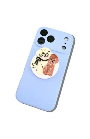 SOLAR ECLIPSE Hand Painted Puppy Friends Phone Grip