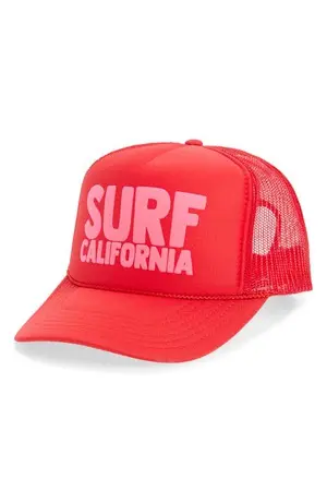 FRIDAY FEELIN’ Surf California Trucker Hat Red