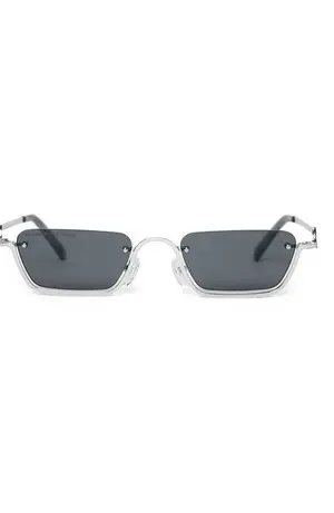 Manière De Voir Kai Rectangle Rimless Sunglasses Silver