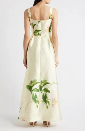 Julia Jordan Floral Mikado Fit & Flare Gown