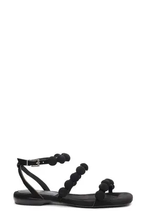 Ash Pompom Detail Sandal - Black