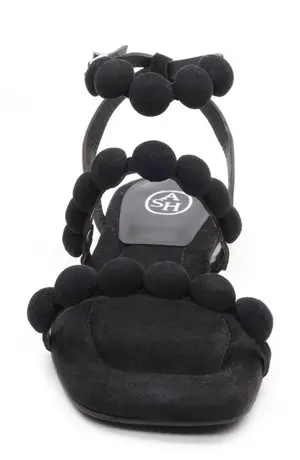 Ash Pompom Detail Sandal - Black