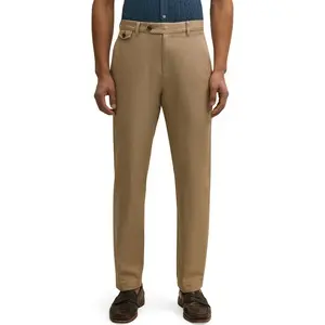 Brooks Brothers Flat Front Linen & Cotton Twill Chinos - Weathered Teak