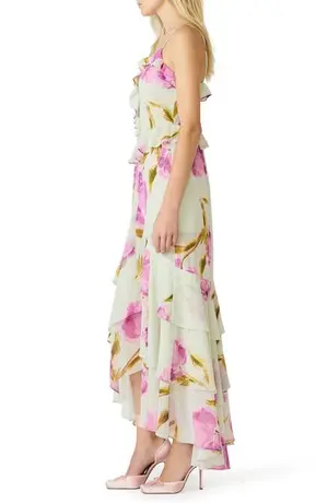 Steve Madden Ciara Floral Print Ruffle Dress - English Rose