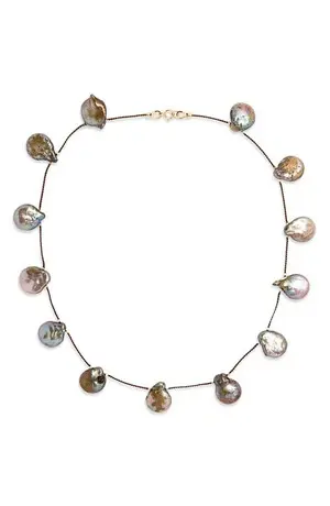 ISSHI Desnuda Freshwater Pearl Station Necklace Space