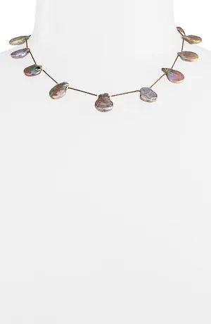 ISSHI Desnuda Freshwater Pearl Station Necklace - Space