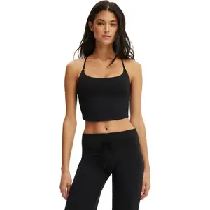 BODY Active Ultra Soft Cropped Twist Back Tank Black