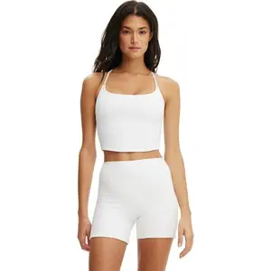 BODY Active Ultra Soft Cropped Twist Back Tank - White
