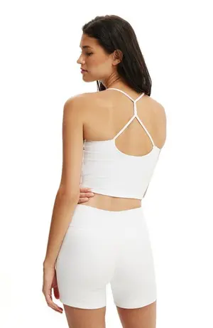 BODY Active Ultra Soft Cropped Twist Back Tank - White