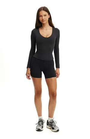 BODY Active Ultra Soft Scoop Neck Long Sleeve - Black