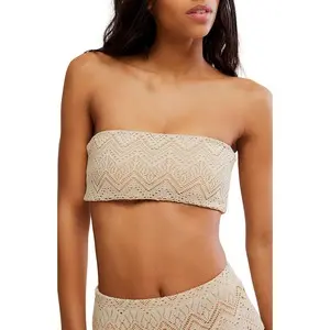 Free People Lola Strapless Bandeau Bikini Top - Sand