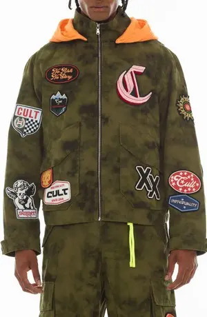 CULT OF INDIVIDUALITY Y2k Patches Cotton Jacket - Camo