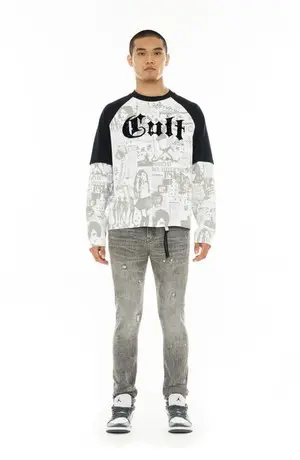 CULT OF INDIVIDUALITY Layered Long Sleeve Raglan T-shirt