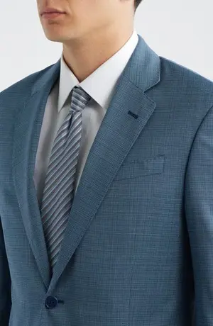 Emporio Armani Microcheck Virgin Wool Suit - Teal