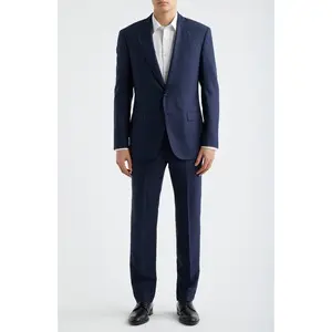 Emporio Armani Microcheck Virgin Wool Peak Lapel Suit