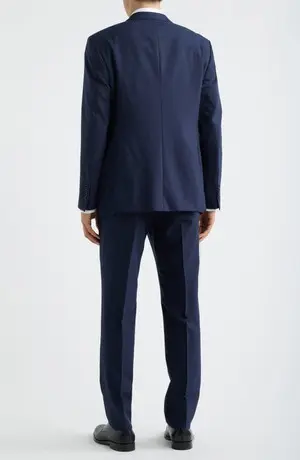Emporio Armani Microcheck Virgin Wool Peak Lapel Suit