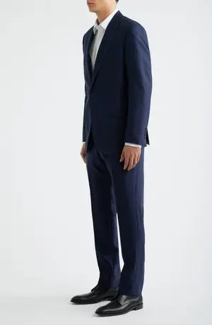 Emporio Armani Microcheck Virgin Wool Peak Lapel Suit