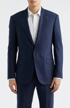 Emporio Armani Microcheck Virgin Wool Peak Lapel Suit