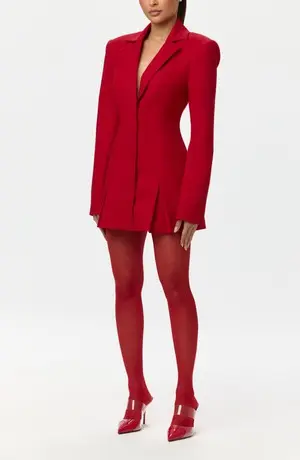 Naked Wardrobe Pleated Long Sleeve Suiting Blazer Minidress