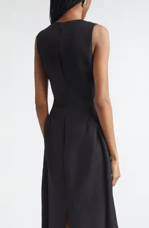 Jacquemus Tablier Linen Blend Midi Dress - Black