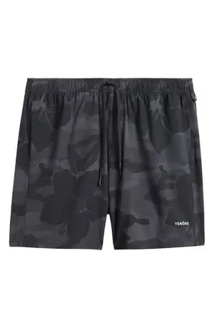 TENŌRE Printed Day Board Shorts - Black Aloha Camo