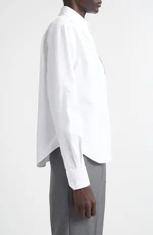 Thom Browne Embroidered Cotton Poplin Button-down Shirt