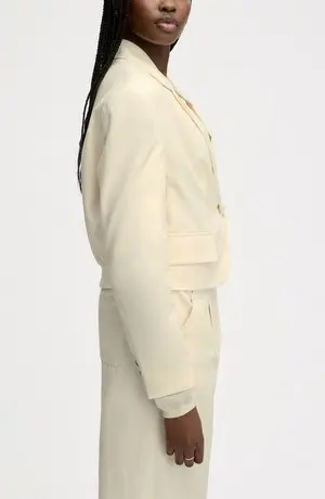 Sam Edelman Crop Blazer - Almond