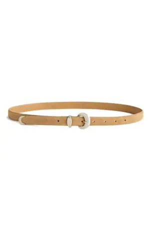 Madewell Domed Suede Buckle Belt Walnut Shell Suede
