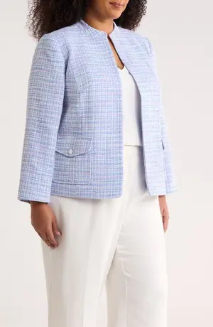 KASPER Stand Collar Tweed Jacket