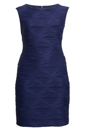 KASPER Textured Sleeveless Sheath Dress