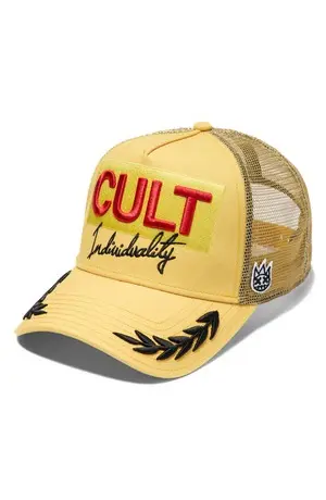 CULT OF INDIVIDUALITY Racing Logo Trucker Hat - Yellow Gold