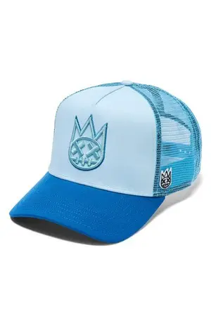 CULT OF INDIVIDUALITY Shimuchan Logo Colorblock Trucker Hat - Blue Glow