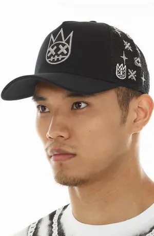 CULT OF INDIVIDUALITY Shimuchan Logo Embroidered Trucker Hat - Black
