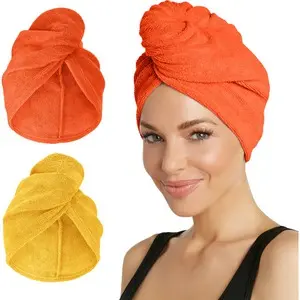 TURBIE TWIST 2 Pack Microfiber Hair Towel Wraps For Straight, Wavy - Orangeade