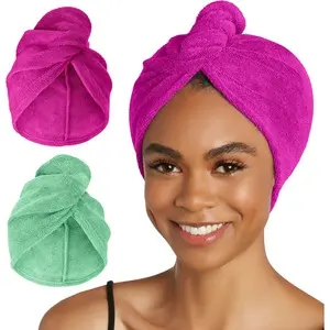 TURBIE TWIST 2 Pack Microfiber Hair Towel Wraps For Straight, Wavy - Wild Aster