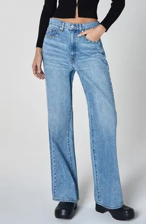 UNPUBLISHED Jolene Studded Pocket High Waist Flare Leg Jeans - La Brea