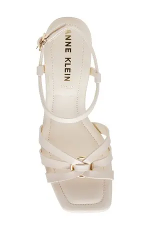 Anne Klein Jazlyn Ankle Strap Sandal - White Pu