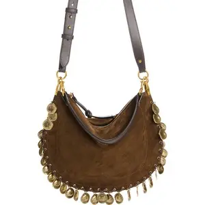 Isabel Marant Oskan Soft Medallion Suede Shoulder Bag
