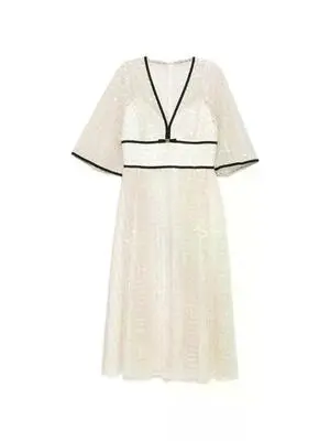 Elie Saab Embellished V-neck Dress
