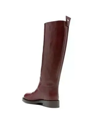 Rabanne Leather Knee High Boots - Red