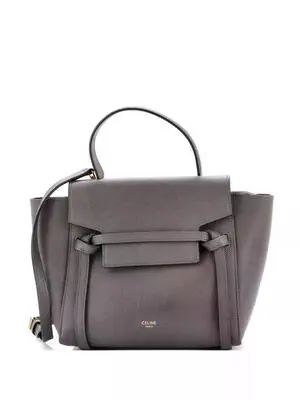 Celine Belt Bag Textured Leather Nano Shoulder Bag - Grey