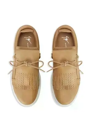 GIUSEPPE ZANOTTI Low-top Leather Sneakers With Tassel Detail - Brown