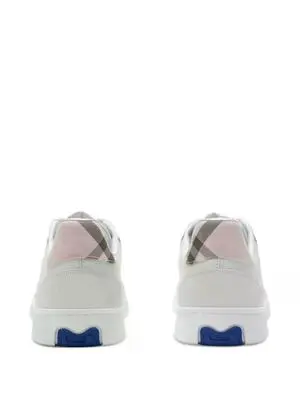 Burberry Leather And Check Terrace Sneakers - White