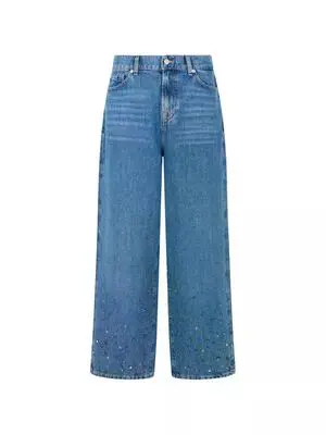 7 For All Mankind Embellished Straight Leg Jeans
