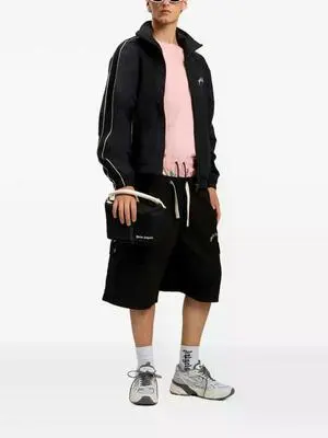 Palm Angels Logo Striped Windbreaker