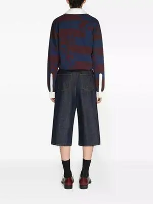 Dries Van Noten Striped Long-sleeved Polo Shirt - Blue